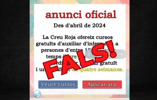 Intent de ‘phishing’ amb un curs d’auxiliar d’infermeria de la Creu Roja fals - Altaveu el diari ...